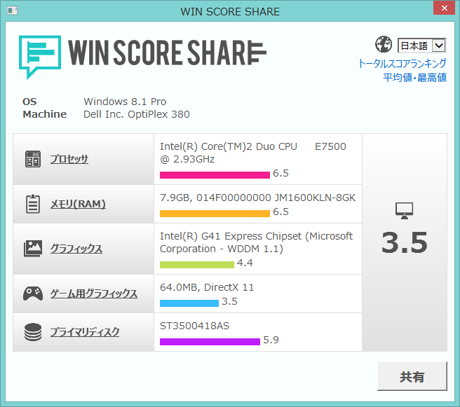 Windows 8.1でもWindows エクスペリエンス インデックス!!: 気ままにデジタル生活